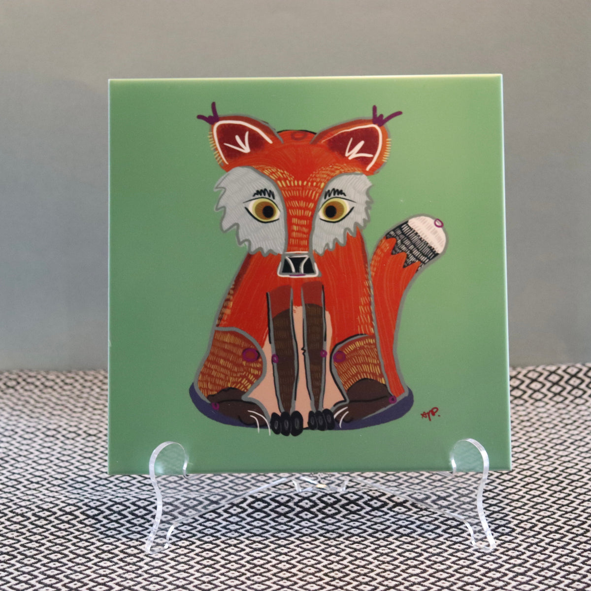 “Fox.” Art Tile – The Doodle Shop